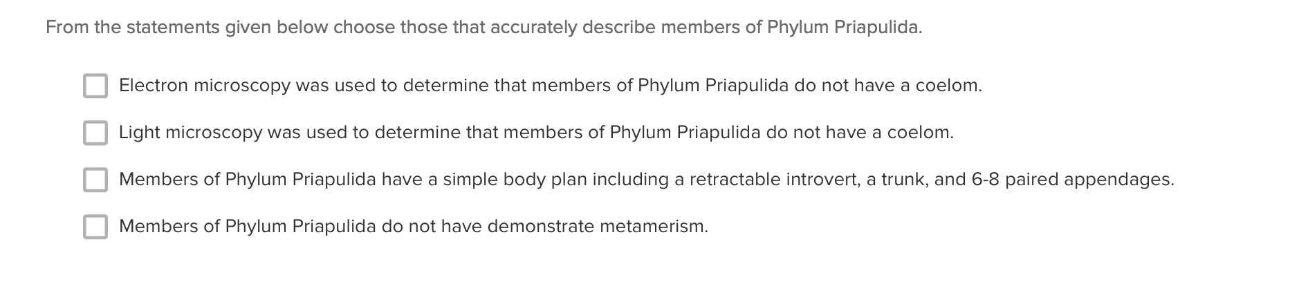 Solved From the statements given below choose those that | Chegg.com