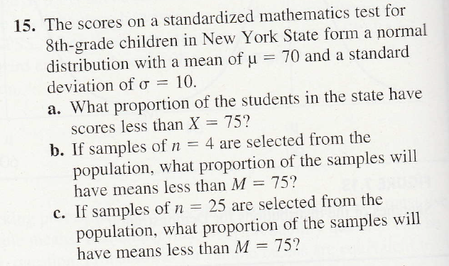 Solved 15. The scores on a standardized mathematics test for | Chegg.com