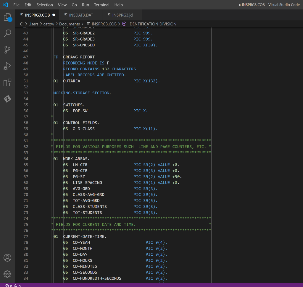 COBOL Program System Names: i.e. SELECT file-name | Chegg.com