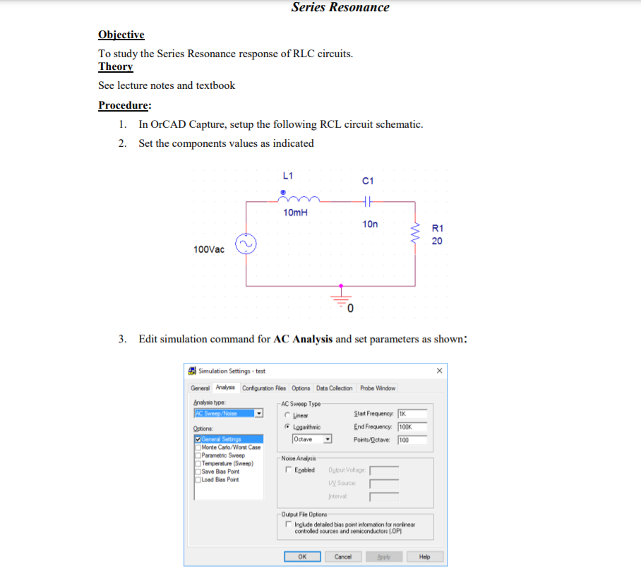 Solved Series Resonance Objective To study the Series | Chegg.com