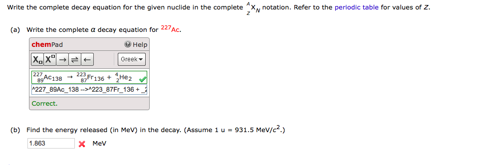 Solved Write the complete decay equation for the given | Chegg.com