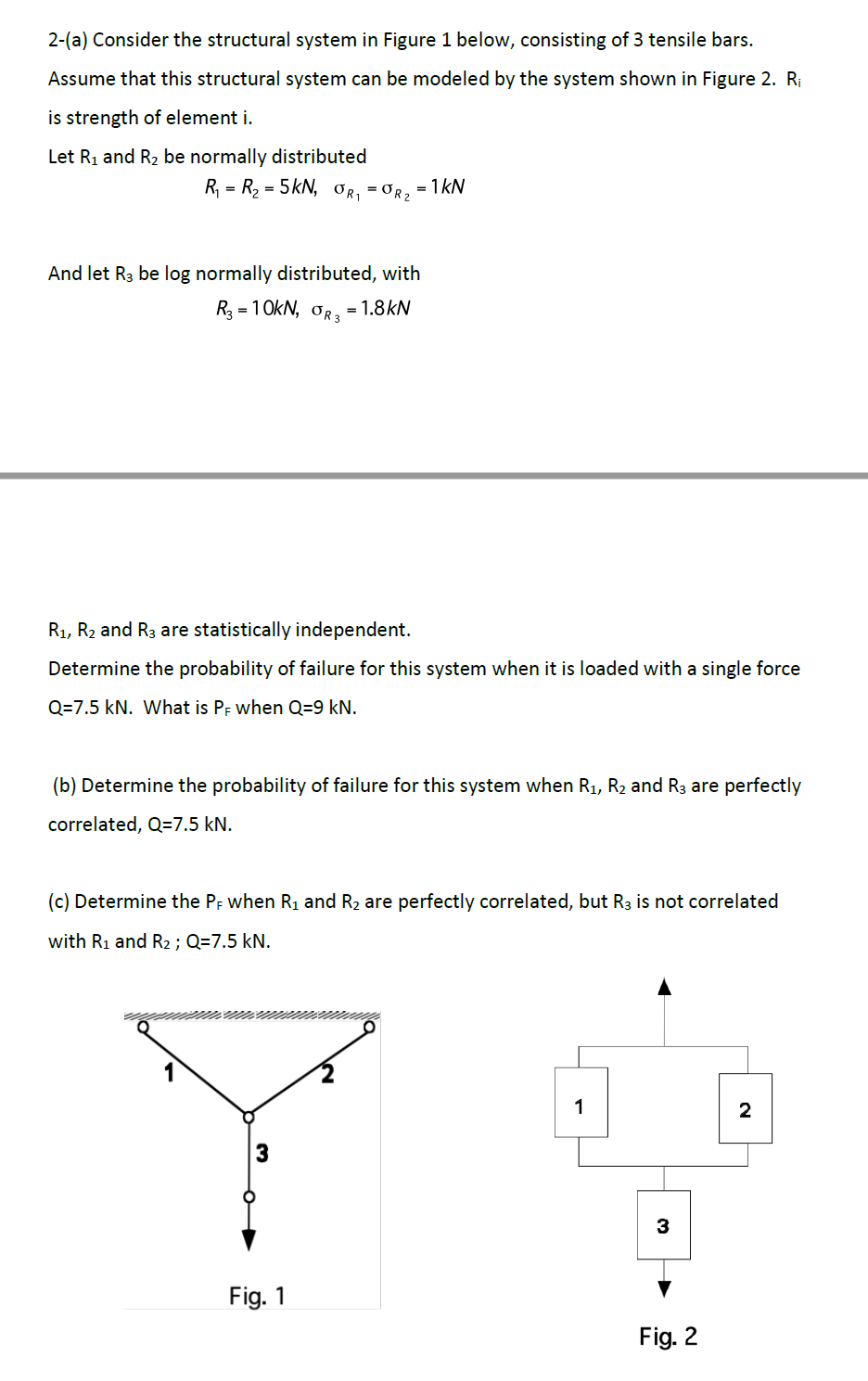 2-(a) Consider the structural system in Figure 1 | Chegg.com