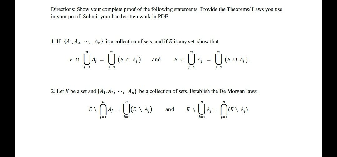 Solved Directions: Show your complete proof of the following | Chegg.com