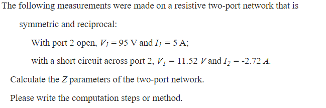 Solved The following measurements were made on a resistive | Chegg.com