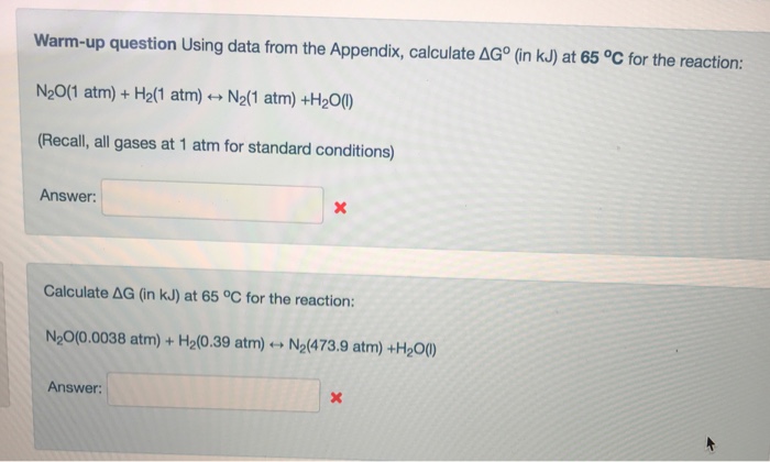 Solved Warm Up Question Using Data From The Appendix 