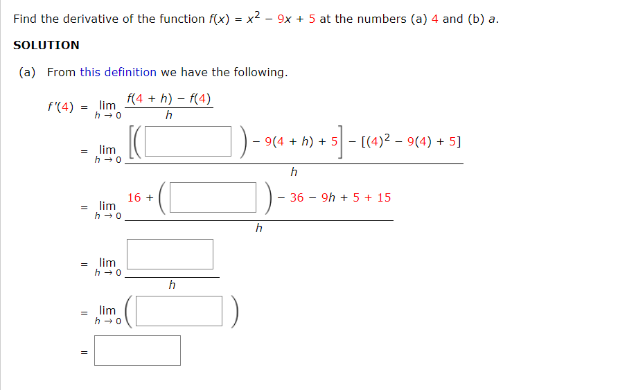 Solved Find the derivative of the function f(x) = x2 - 9x + | Chegg.com