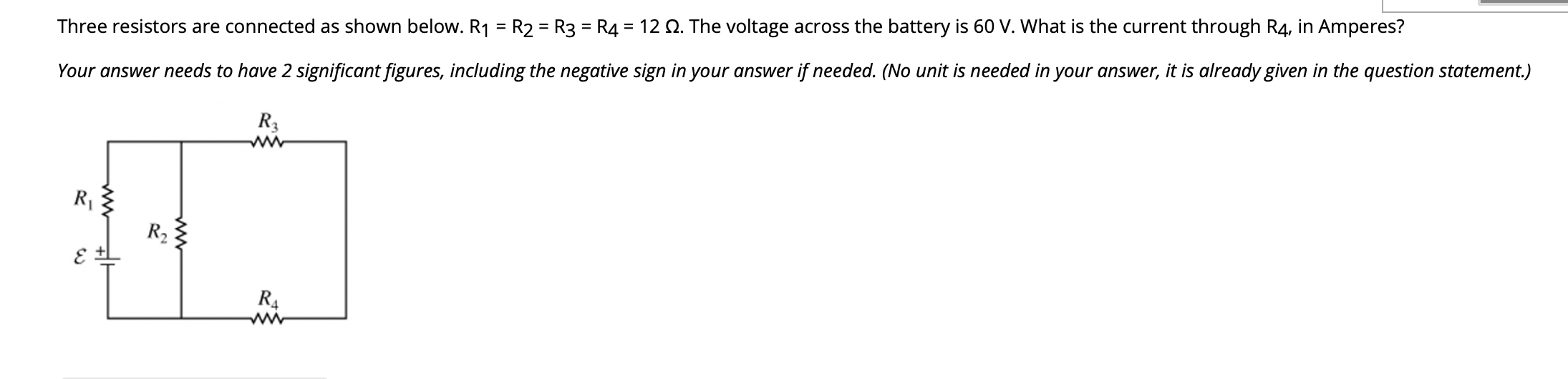 Solved Three resistors are connected as shown below. R1 = R2 | Chegg.com