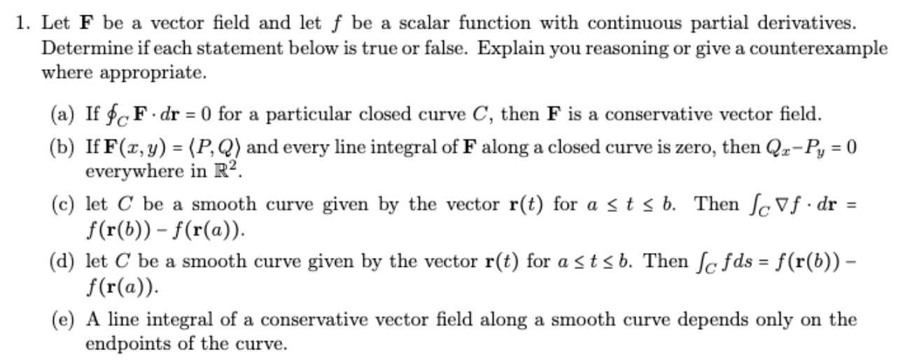 Solved Let F be a vector field and let f be a scalar | Chegg.com