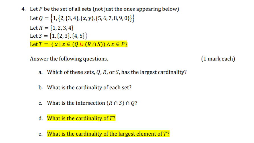 Solved 4. Let P be the set of all sets (not just the ones | Chegg.com