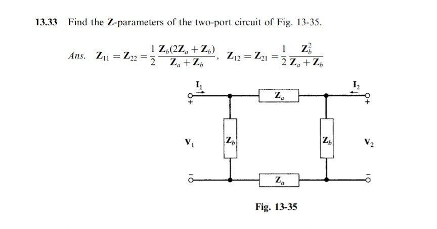 Solved 13.33 Find the Z-parameters of the two-port circuit | Chegg.com