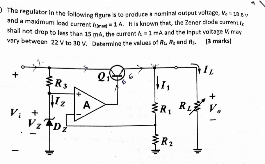 Solved The regulator in ﻿the following figure is to ﻿produce | Chegg.com