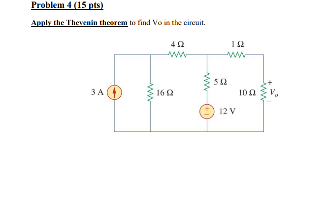 Solved Apply the Thevenin theorem to find Vo in the circuit. | Chegg.com