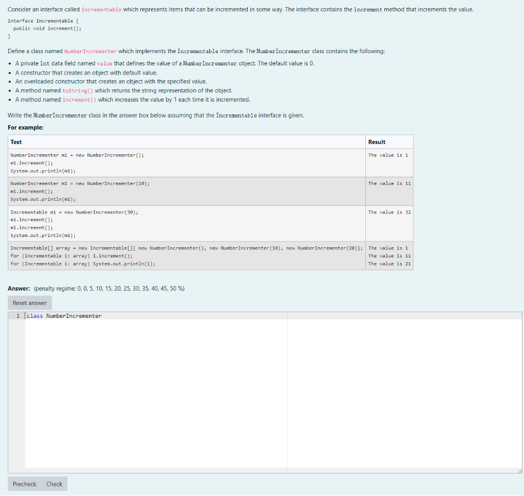 Solved Consider an interface called Incrementable which | Chegg.com