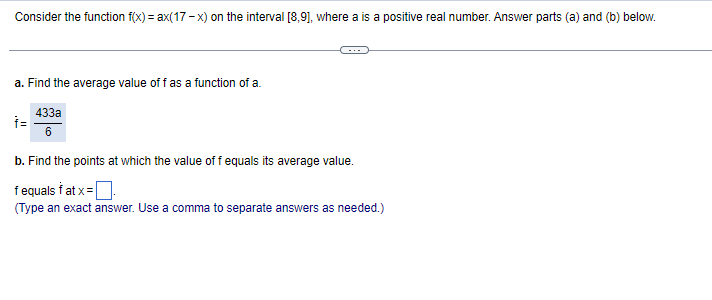 Solved Consider the function f(x)=ax(7−x) on the interval | Chegg.com