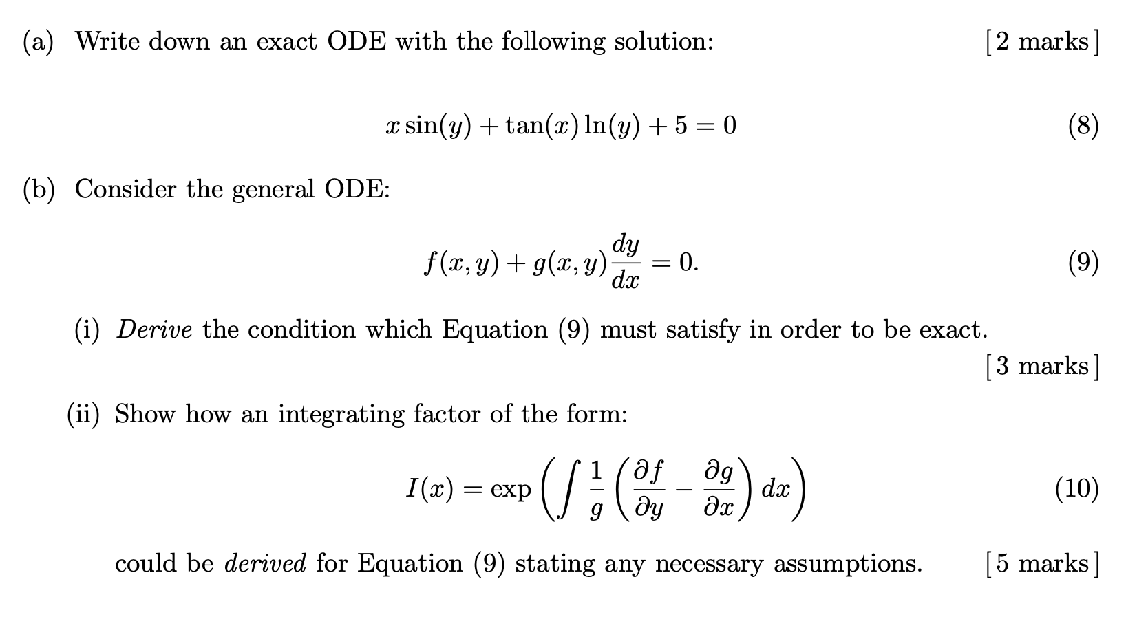 Solved (a) Write down an exact ODE with the following | Chegg.com