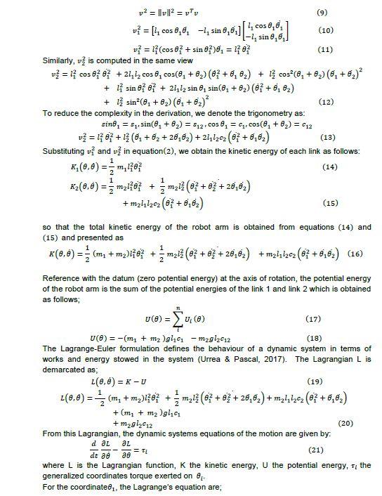 2.1 Mathematical Model of 2-DOF Robot Arm The | Chegg.com