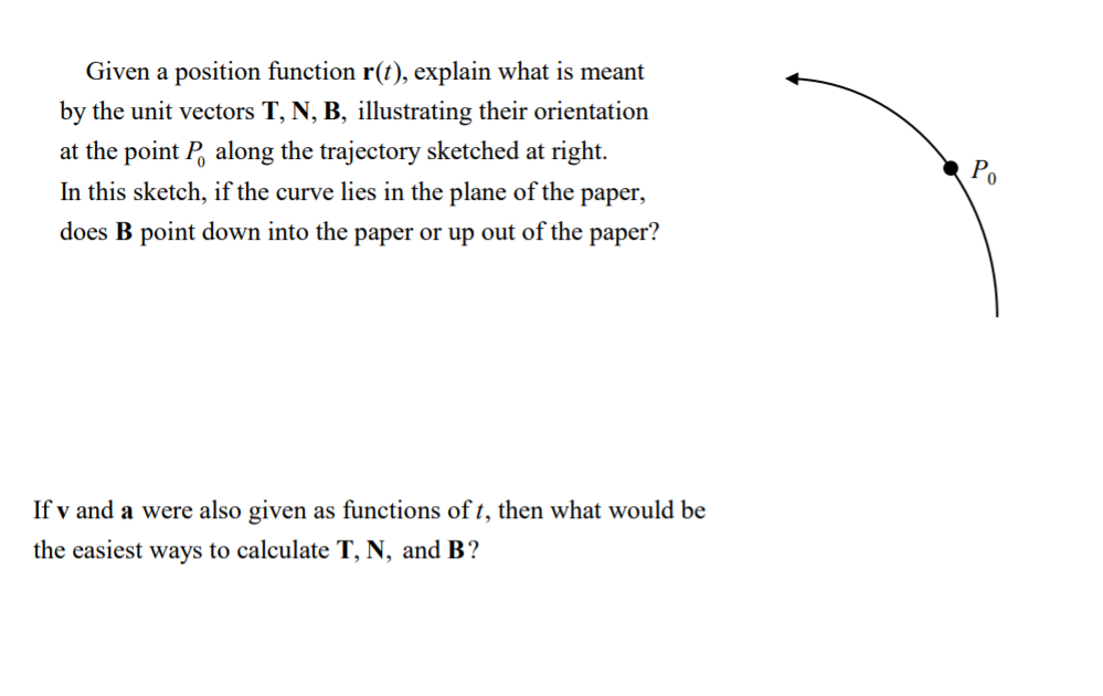 Solved Given a position function r(t), explain what is meant | Chegg.com