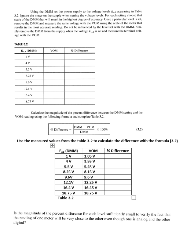 Solved Setting the Output Voltage of a dc Power Supply with | Chegg.com