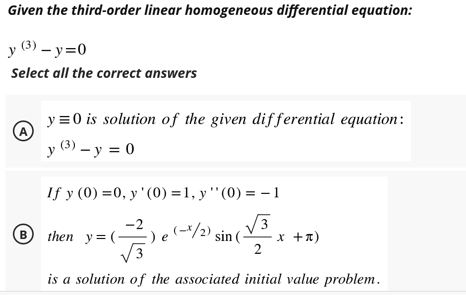 Solved Given the third-order linear homogeneous differential | Chegg.com