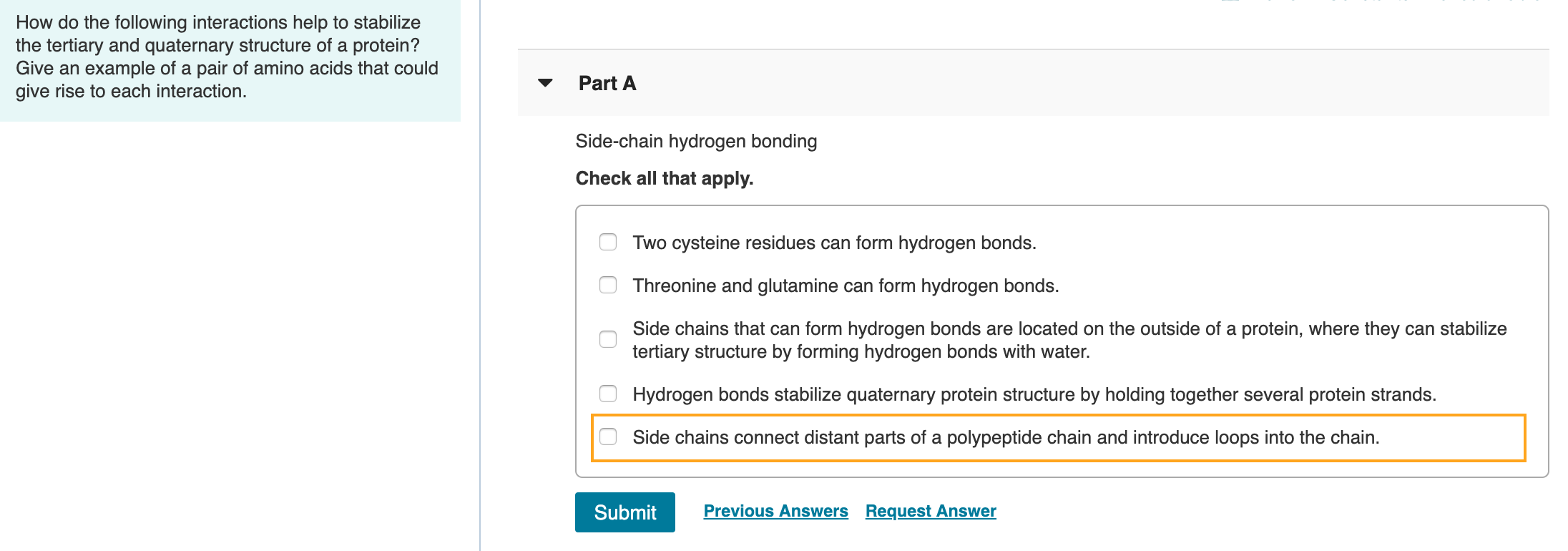Solved How do the following interactions help to stabilize | Chegg.com