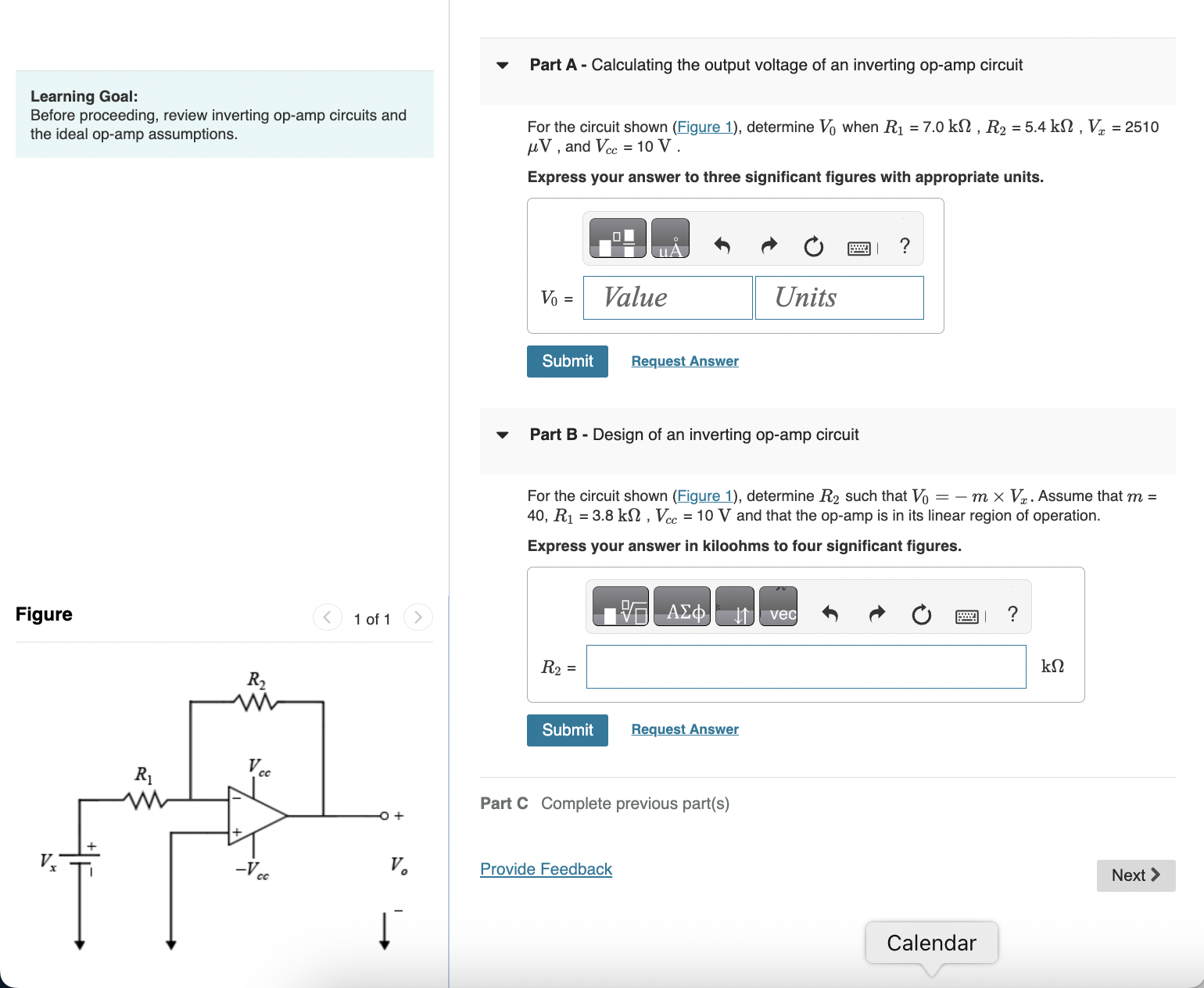 Solved Learning Goal:Before proceeding, review inverting | Chegg.com