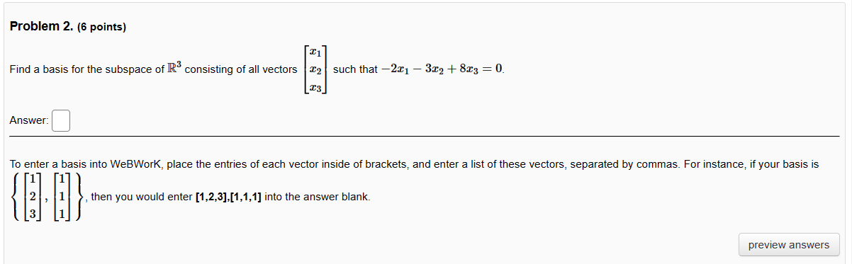 Solved Find a basis for the subspace of R3 consisting of all | Chegg.com