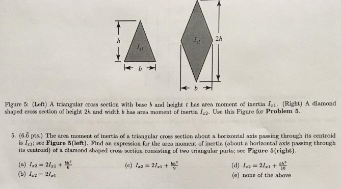 Solved 2h x2 rl Figure 5: (Left) A triangular cross section | Chegg.com