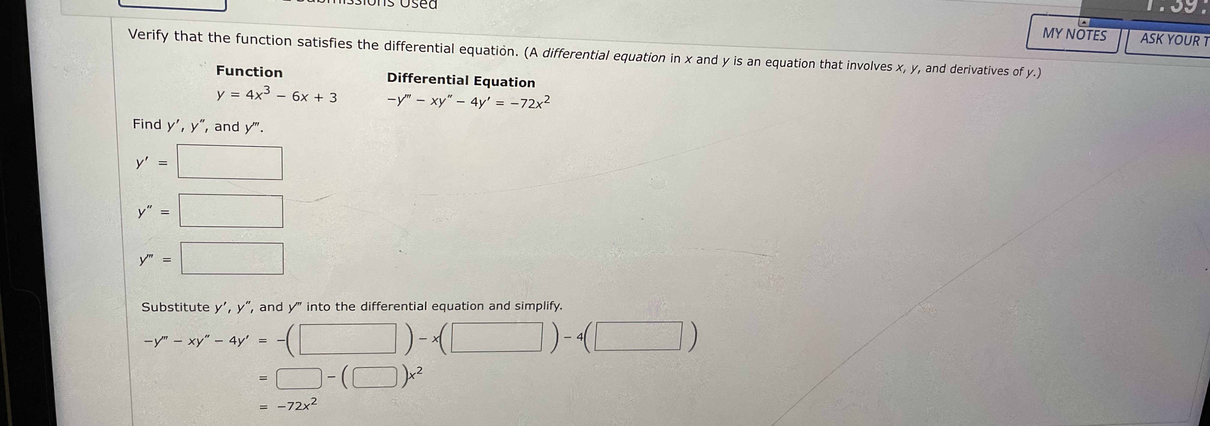 Solved Verify that the function satisfies the differential | Chegg.com