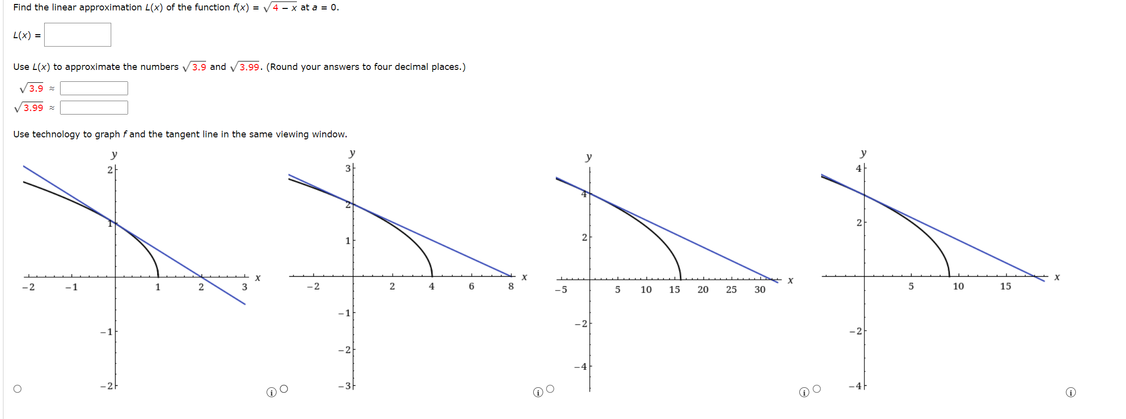 Solved Find The Linear Approximation L X Of The Function