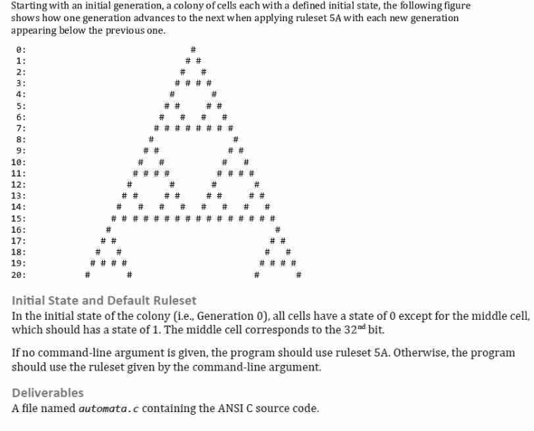 Solved In this assignment we define a cellular automaton, | Chegg.com