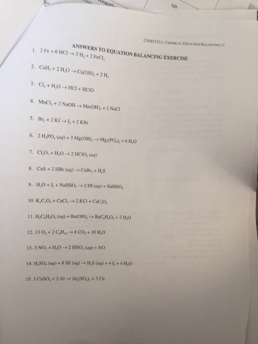 Solved EXERCISE: write the CHMISILL: CHEMCAL EQUATION iron | Chegg.com