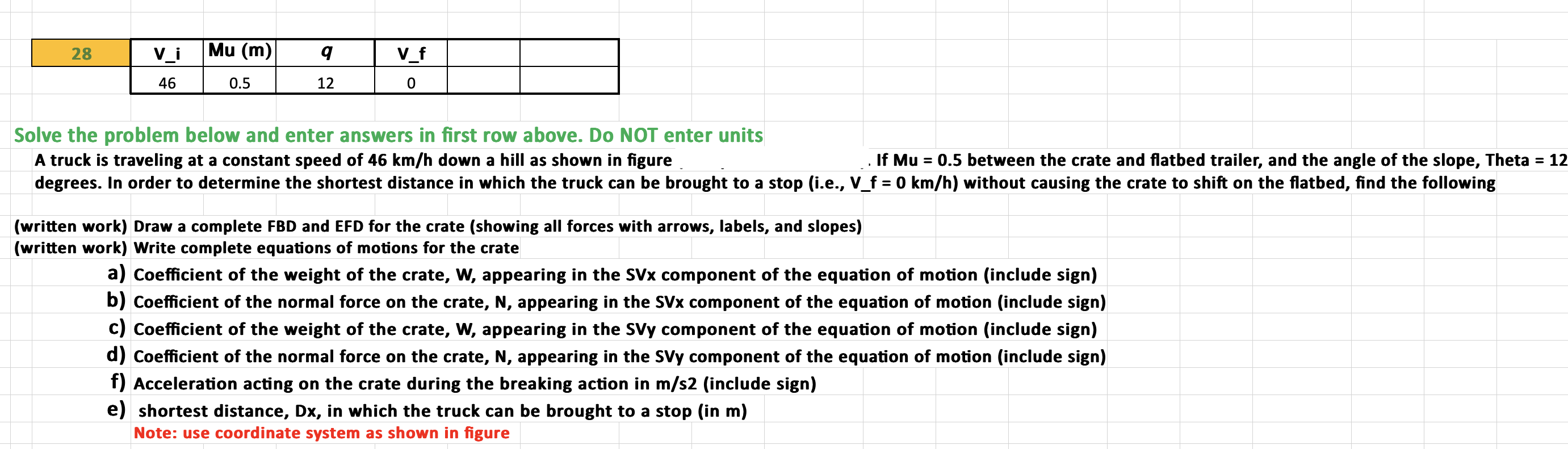 Solve the problem below and enter answers in first | Chegg.com