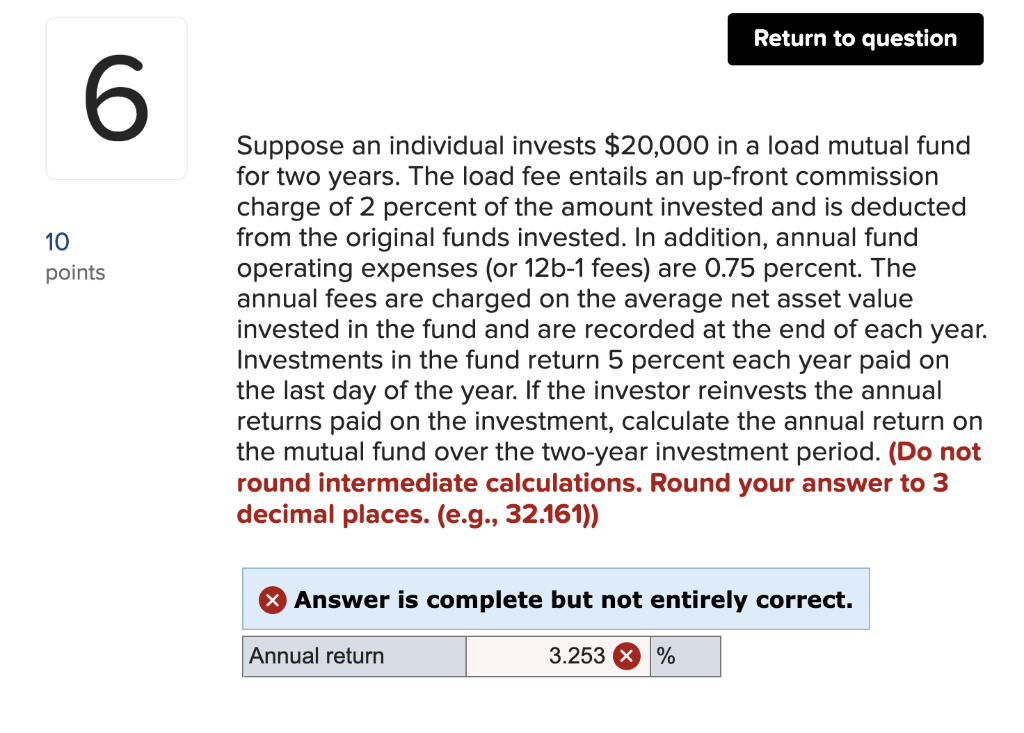 Solved Suppose an individual invests $20,000 in a load | Chegg.com