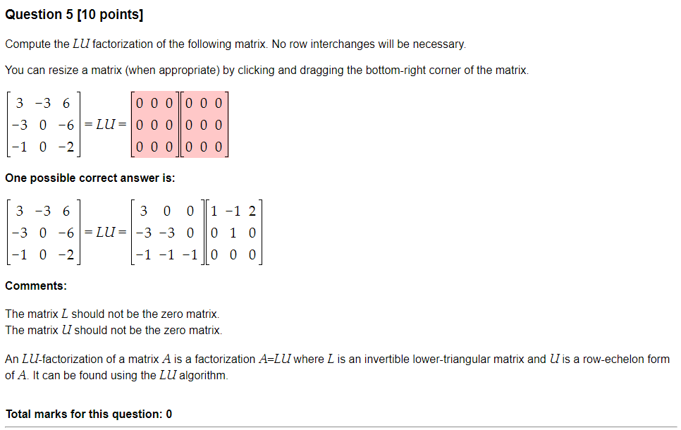 Solved This contains the solution to the matrices, please | Chegg.com