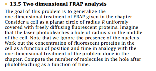 Solved 13.5 Two-dimensional FRAP analysis The goal of this | Chegg.com