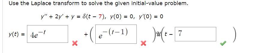 Use the Laplace transform to solve the given | Chegg.com