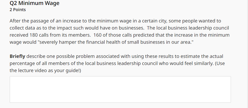 Solved Q2 Minimum Wage 2 Points After the passage of an | Chegg.com