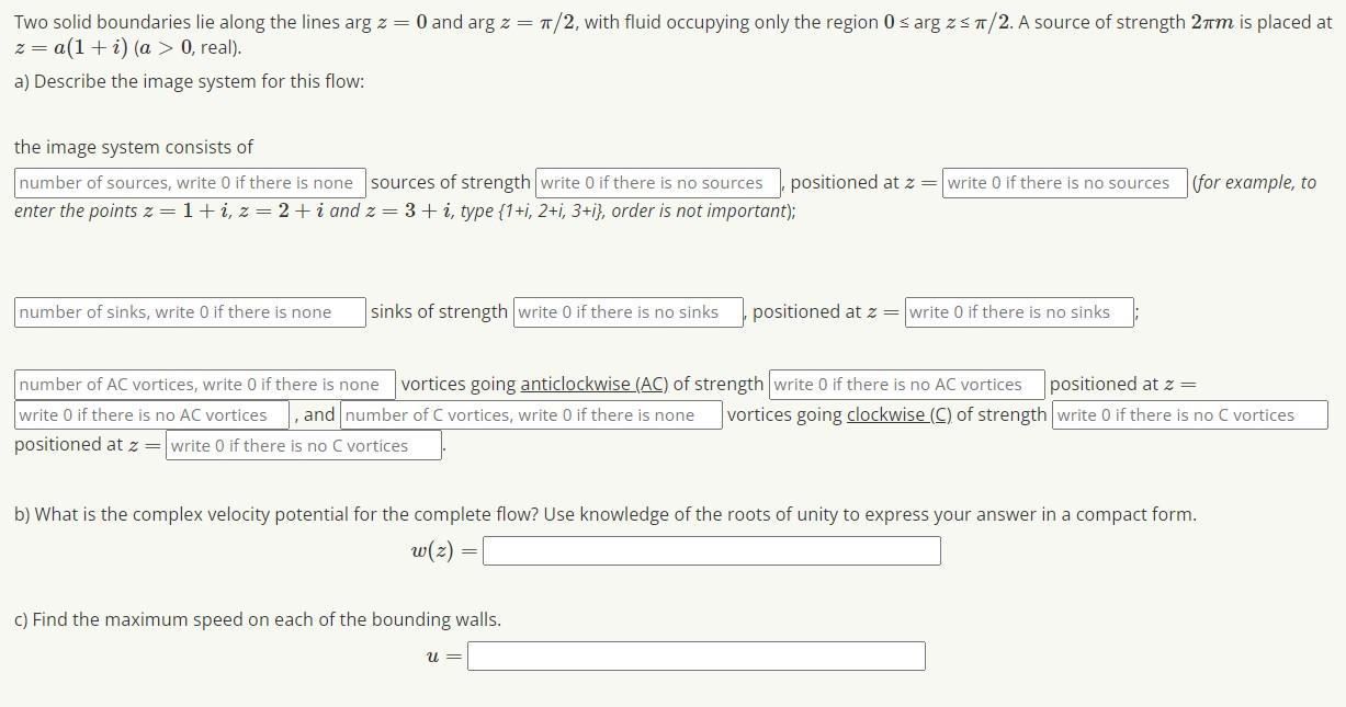 Solved Two solid boundaries lie along the lines argz=0 and | Chegg.com
