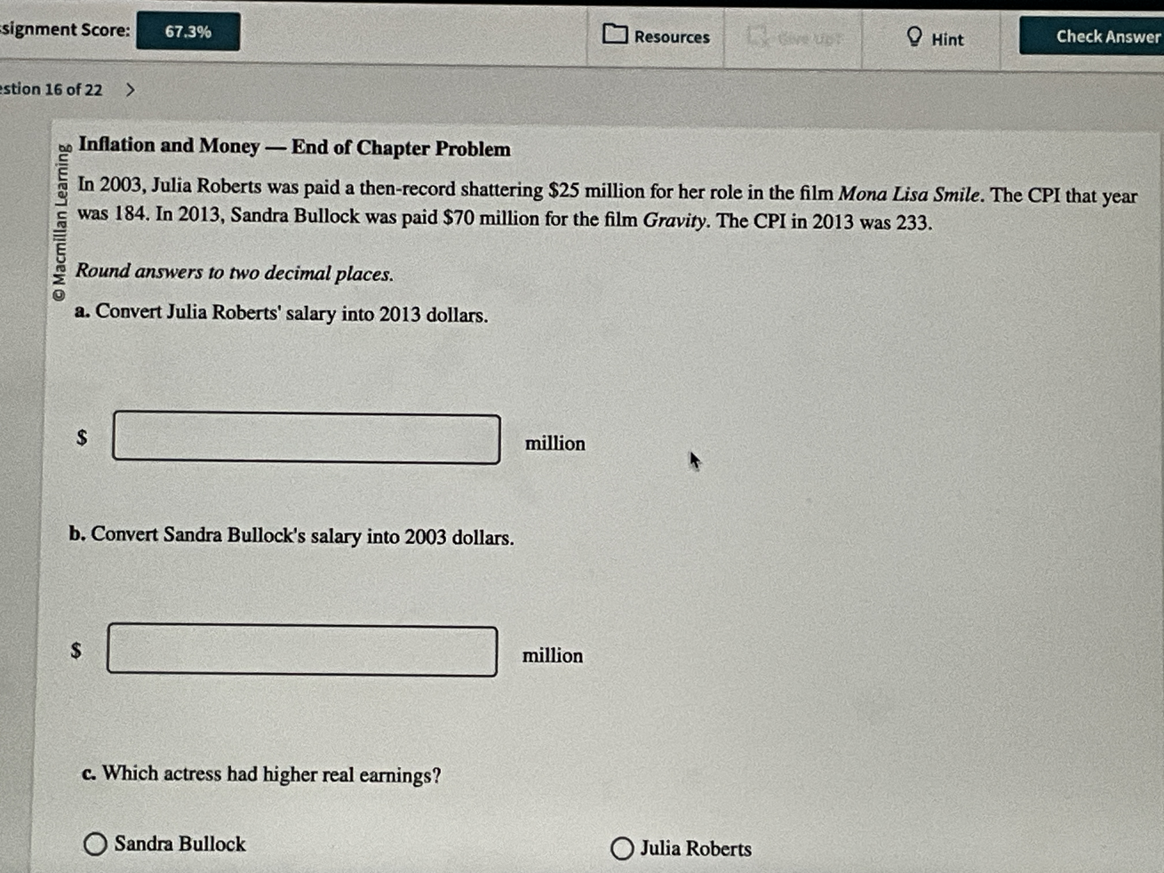 Solved Inflation and Money - ﻿End of Chapter ProblemIn 2003, | Chegg.com