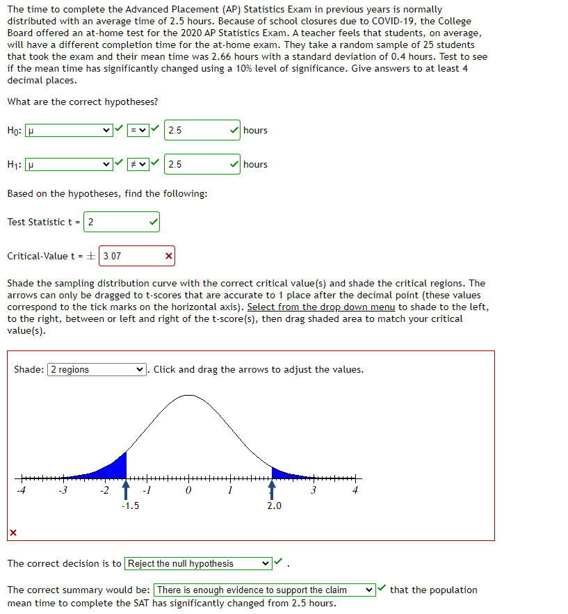 Solved The time to complete the Advanced Placement (AP) | Chegg.com