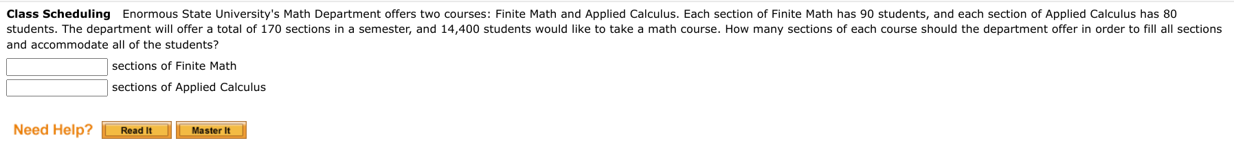 Solved and accommodate all of the students? sections of | Chegg.com