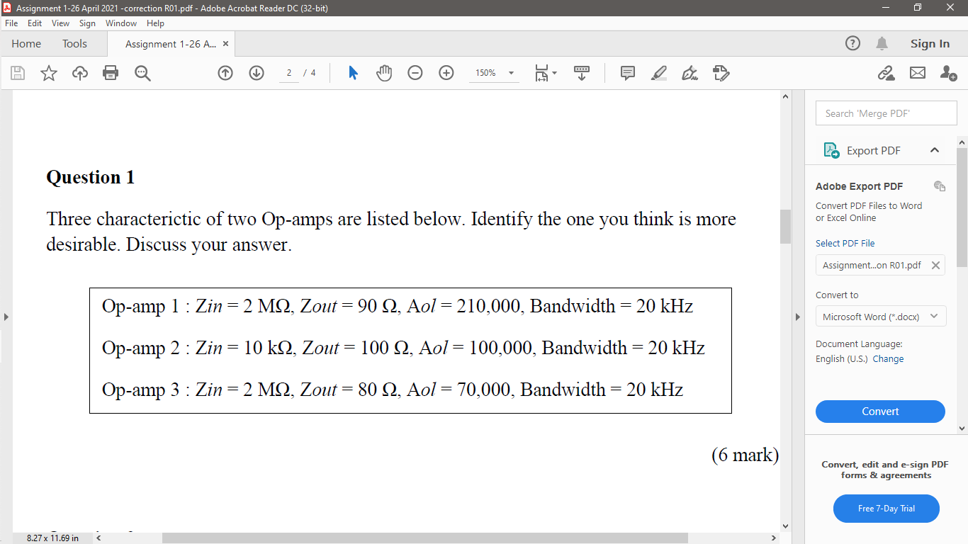Solved Assignment 1-26 April 2021 -correction R01.pdf - | Chegg.com