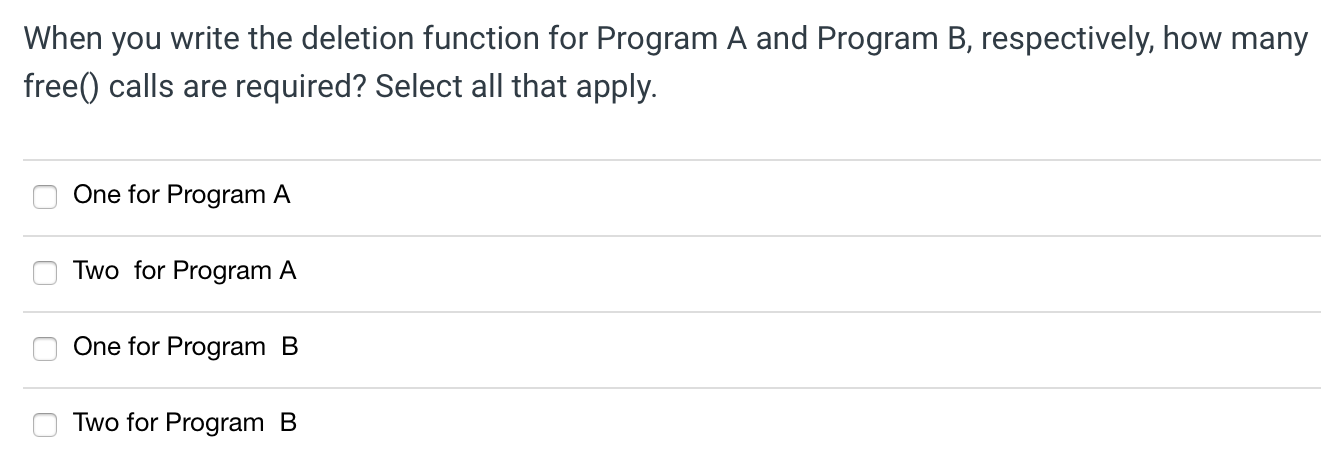 Solved Consider the given Program A and Program B. Answer | Chegg.com