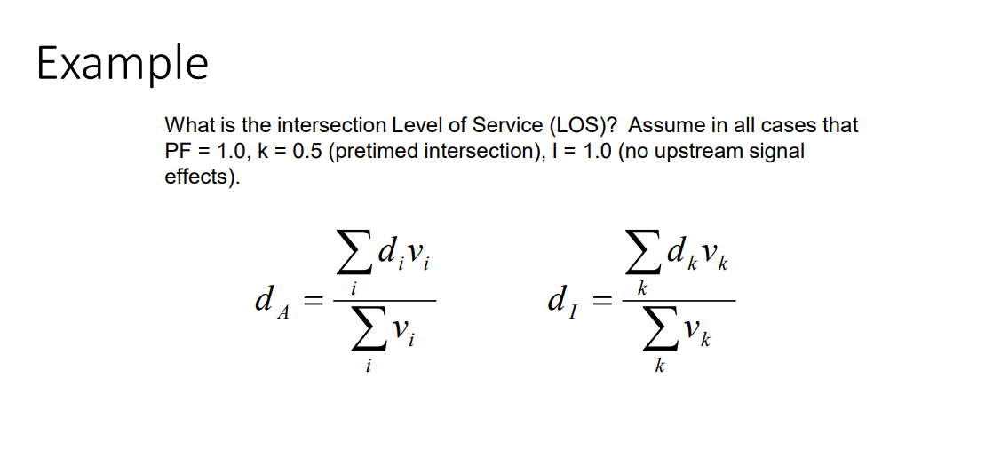 Solved Example What is the intersection Level of Service | Chegg.com
