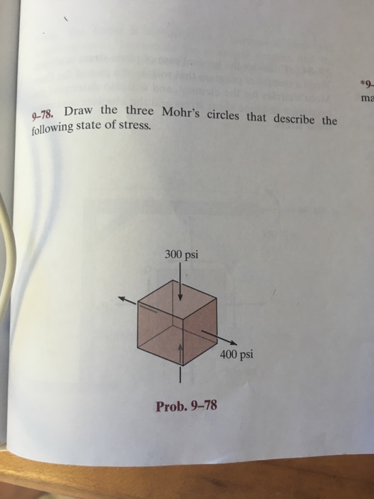 Solved ma 9-78 . Draw the three Mohr's circles that describe | Chegg.com
