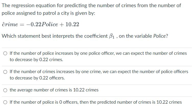 Solved The regression equation for predicting the number of | Chegg.com