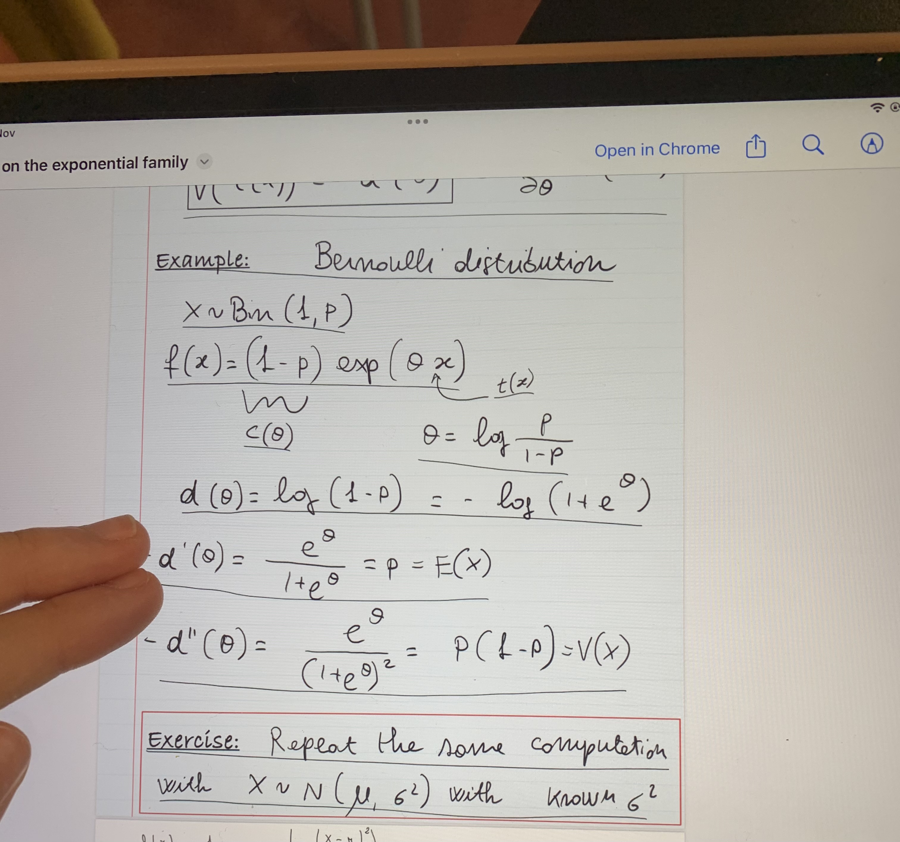 Solved V( ヘ・) - и(ン) ﻿delθExample: Bernoulli | Chegg.com