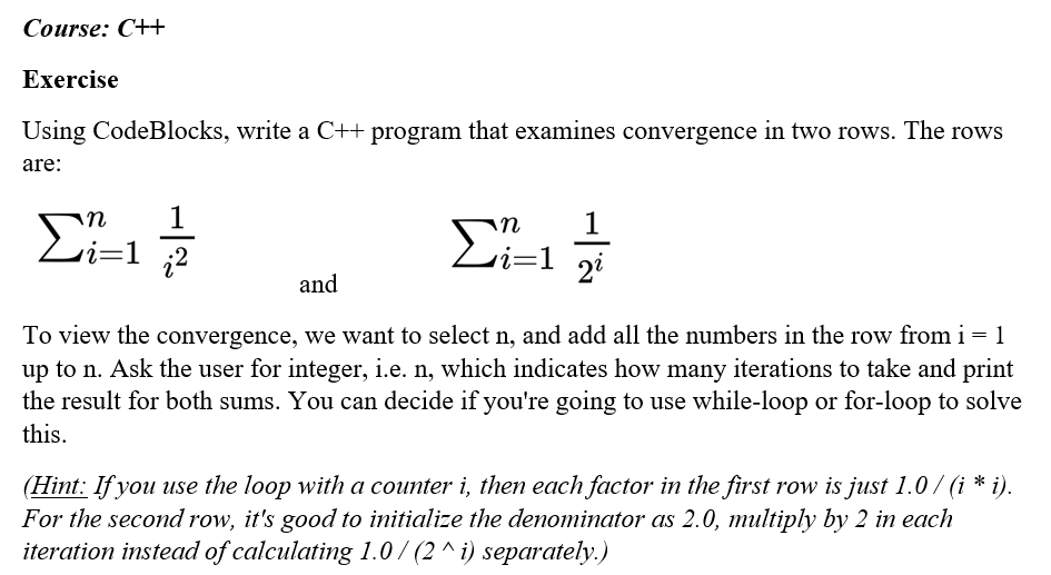 Solved Course C Exercise Using Codeblocks Write A C