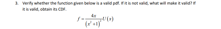 Solved 3. Verify whether the function given below is a valid | Chegg.com