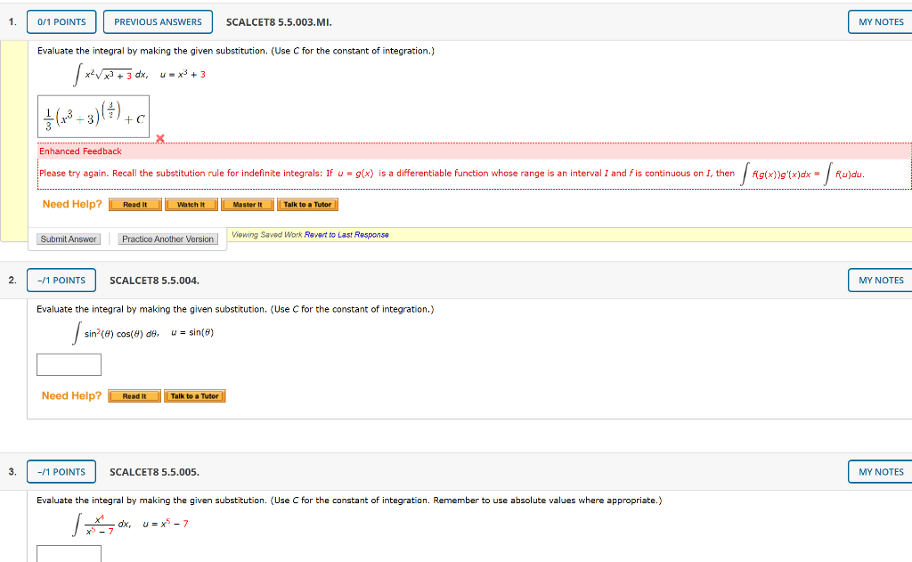 Solved 1. 0/1 POINTS PREVIOUS ANSWERS SCALCET8 5.5.003.MI. | Chegg.com